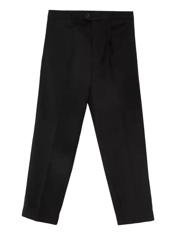 AMARANTO Pleated-front Trousers - Black