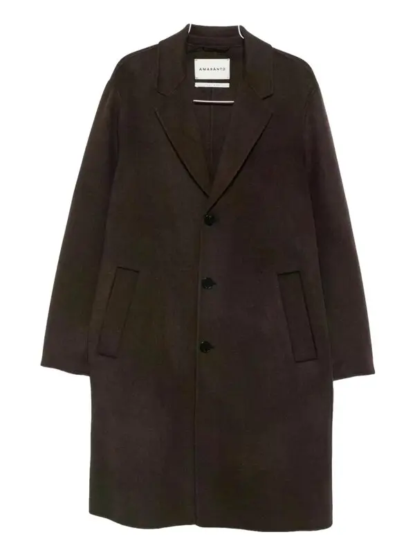 AMARANTO Buttoned Single-breasted Coat - Brown