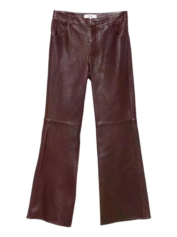 Chloé Leather Trousers - Red