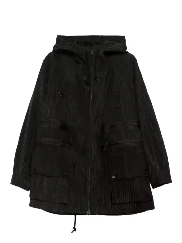 LABRUM Fine-ribbed Parka Coat - Black