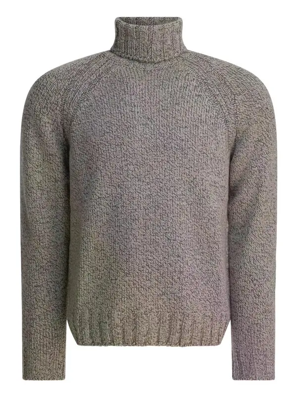 Zegna Roll-neck Knitted Sweater - Neutrals