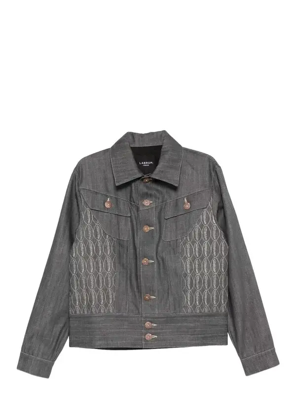 LABRUM Embroidered Denim Jacket - Grey