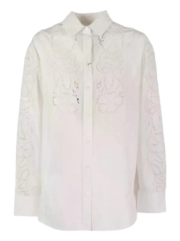 Max Mara Elmi Floral Lace Shirt - White
