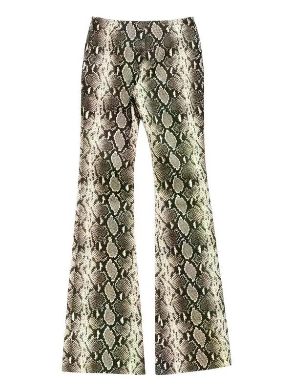 DURAN LANTINK Snake-print Flared Trousers - Neutrals