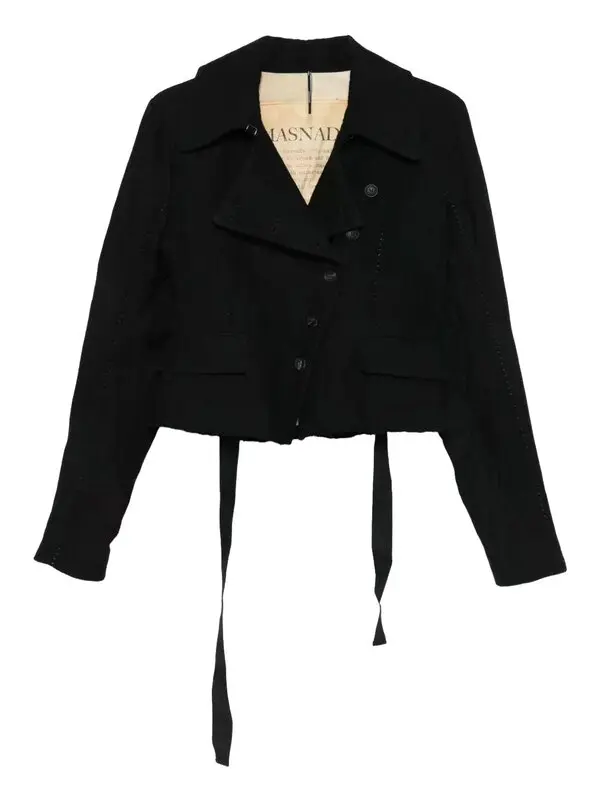 Masnada Strap-detail Cropped Blazer - Black