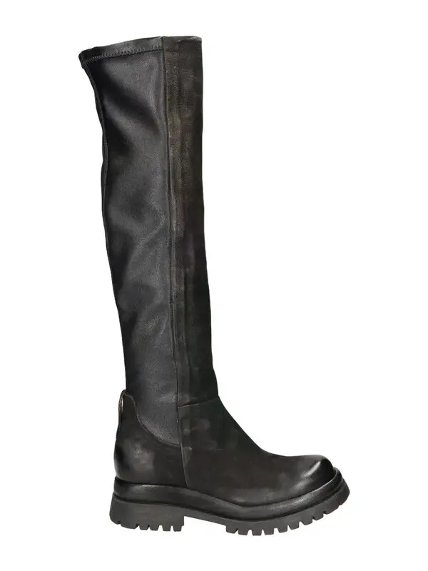 A.S.98 Leather Zip Detail Boots - Black