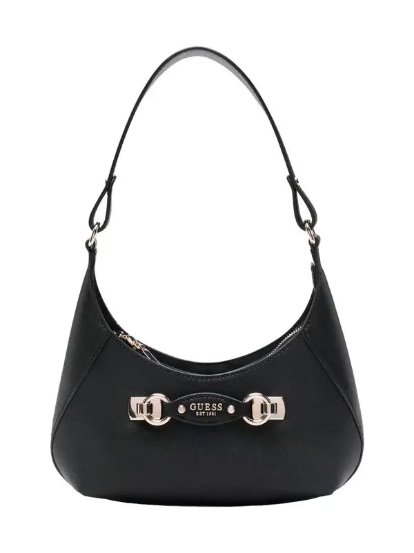 Guess Logo-plaque Shoulder Bag - Black