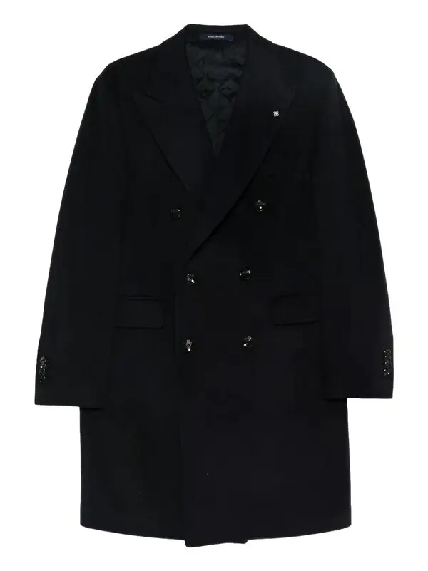 Tagliatore Double-breasted Cashmere Coat - Blue