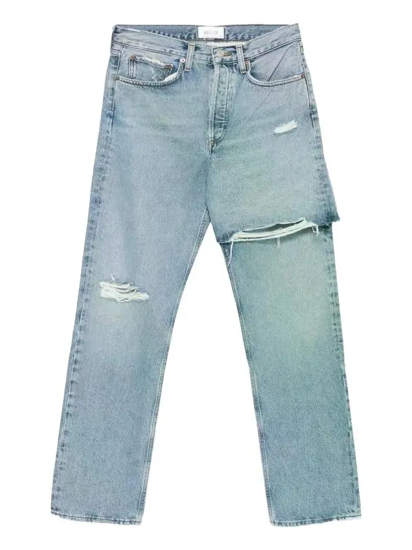AGOLDE Ripped Cotton Jeans - Blue