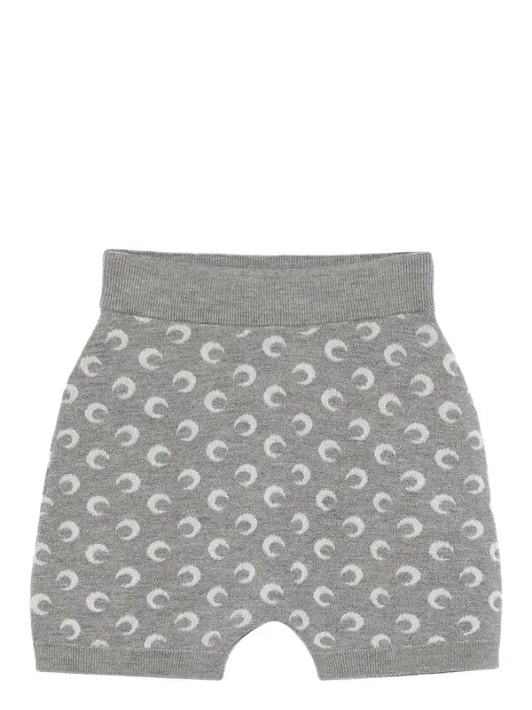 MARINE SERRE Moon Jacquard Knitted Shorts - Grey