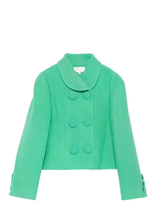 SHUSHU/TONG Double-breasted Button-up Blazer - Green