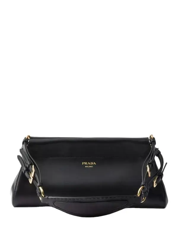 Prada Medium Enchaîné Leather Shoulder Bag - Black