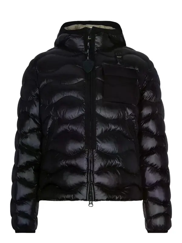 BLAUER. Bryant Hooded Quilted Jacket - Black