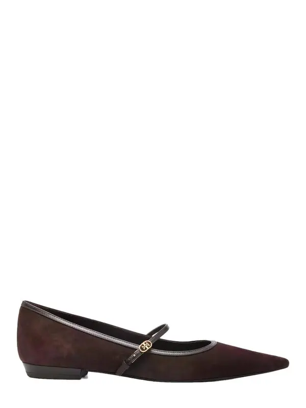 Tory Burch Double T Buckle Mary Jane Flats - Brown