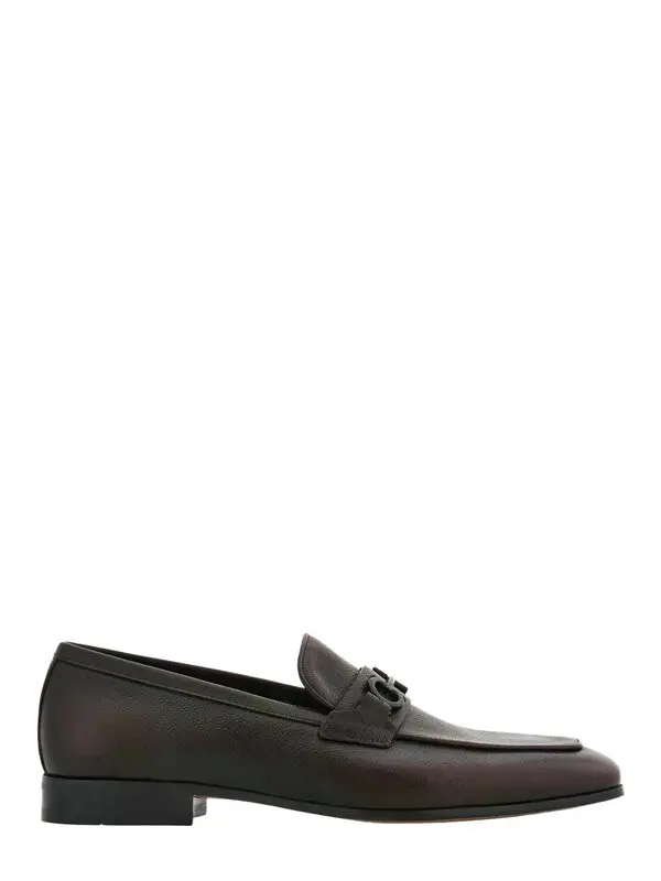 FERRAGAMO Gancini Buckle Loafers - Brown