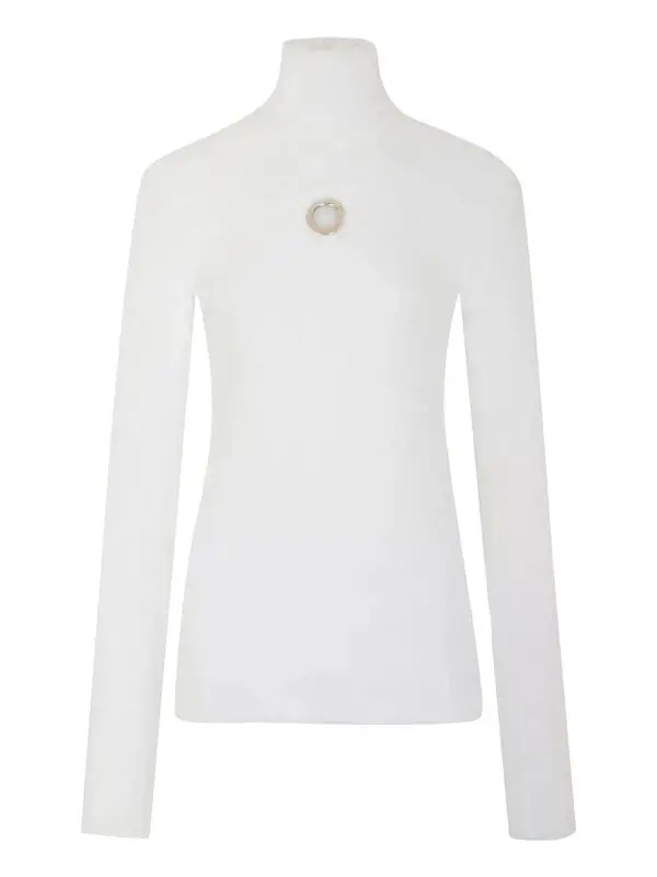Rabanne Long-sleeve Top With Key Embellishment - White
