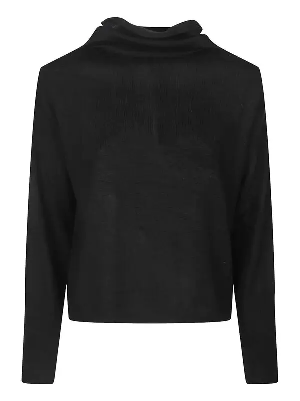 ARAGONA Halterneck Long Sleeve T-shirt - Black