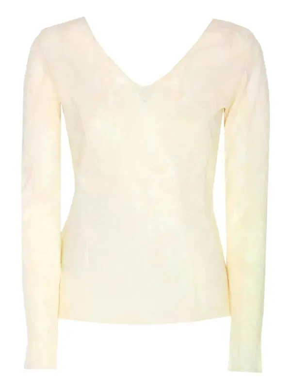 Pinko Michetti Lace V-neck Top - Neutrals