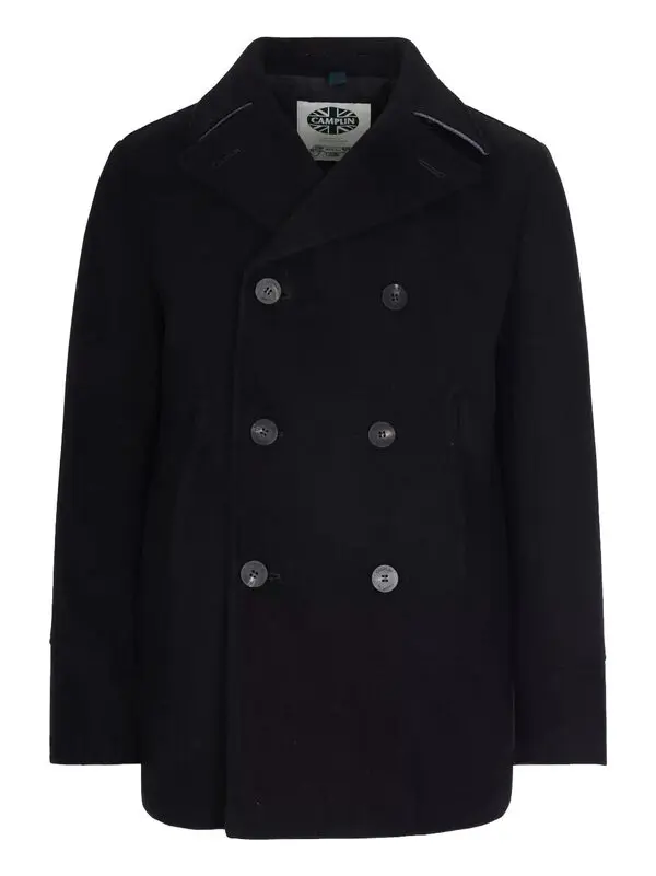 CAMPLIN Buttoned Pea Coat - Black