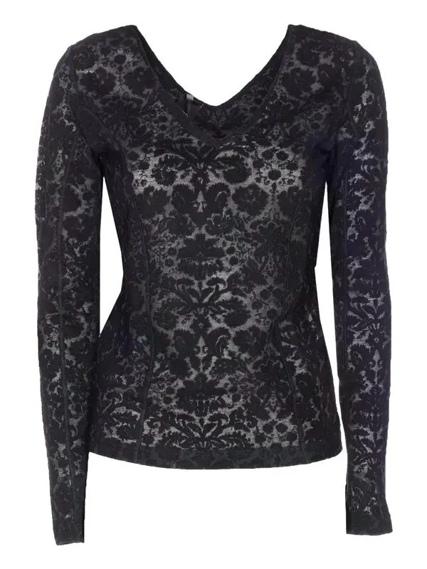 Pinko Lace Effect Michetti Top - Black