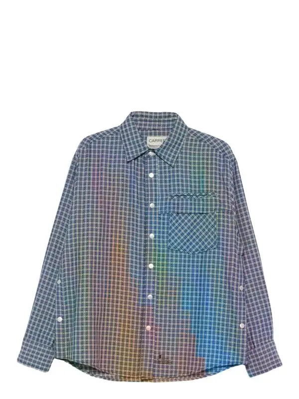 CARRER Checked Chest-pocket Shirt - Blue