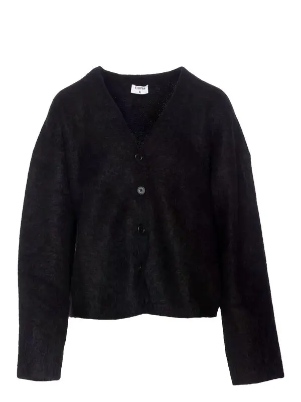 Filippa K Button V-neck Cardigan - Black
