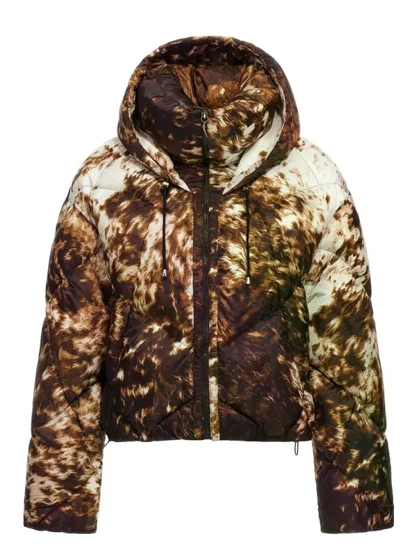 Roberto Cavalli Appaloosa-print Puffer Jacket - Brown