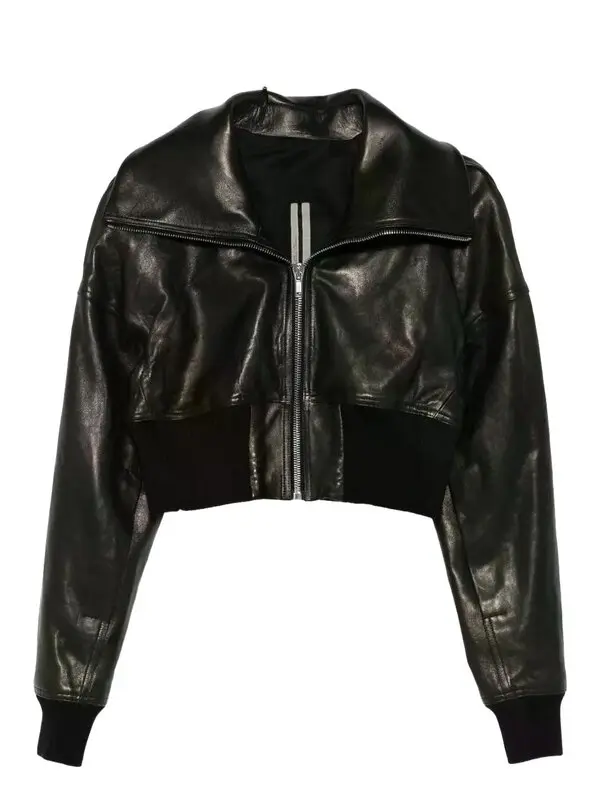 Rick Owens Drop-shoulder Leather Jacket - Black