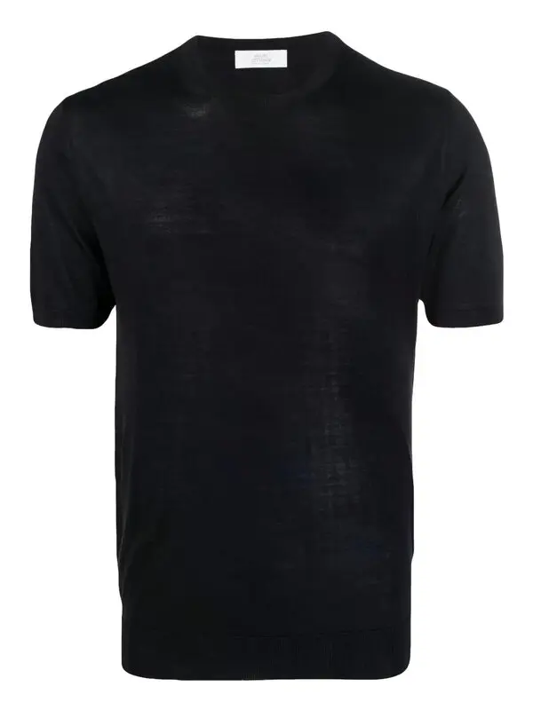 MAURO OTTAVIANI Round-neck Silk T-shirt - Blue