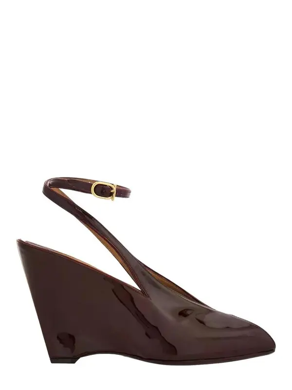 FERRAGAMO 90mm Peep-toe Wedge Pumps - Purple