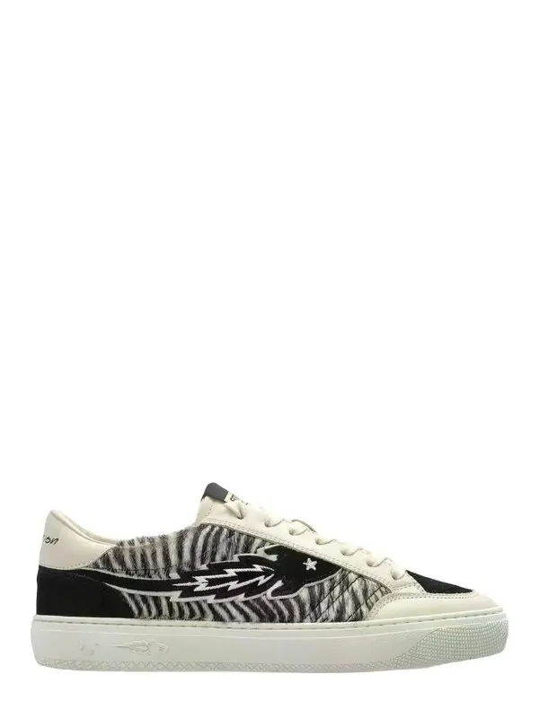ENTERPRISE JAPAN Zebra-print Panelled Sneakers - White