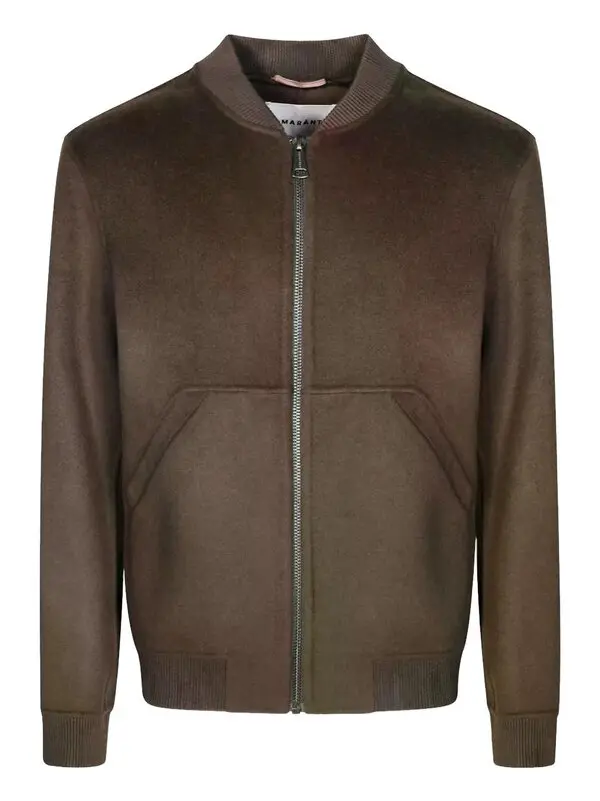 AMARANTO Zipped Bomber Jacket - Brown