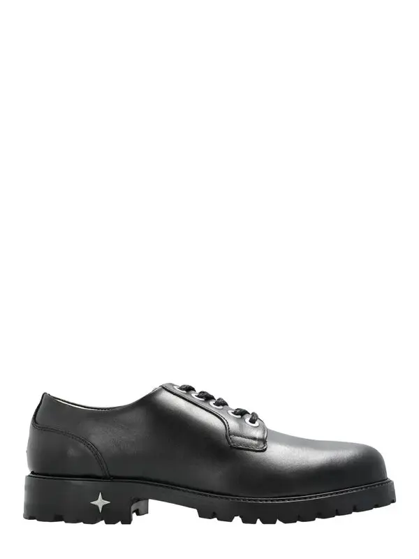 DUKE + DEXTER Lennon Leather Derby Shoes - Black