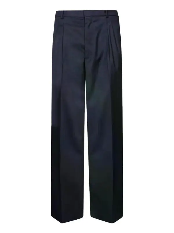 AMARANTO Wool Pleated Trousers - Blue