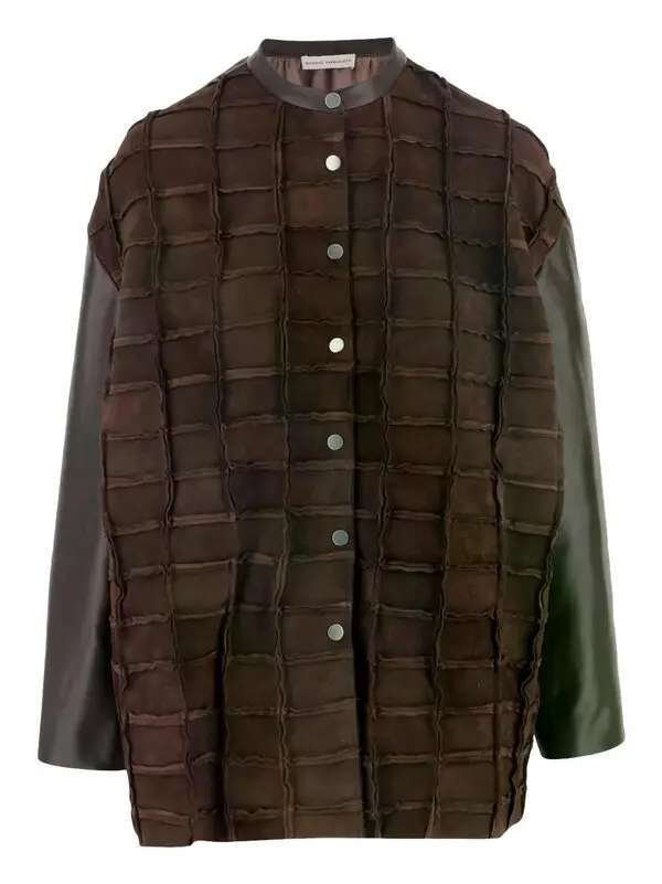 NICCOLO PASQUALETTI Leather Panelled Jacket - Brown
