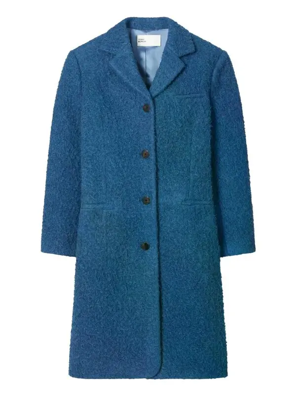 Tory Burch Button Alpaca Wool Coat - Blue
