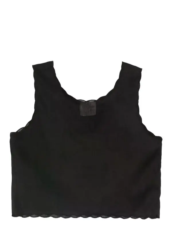 FORTE_FORTE Scallop-trim Tank Top - Black