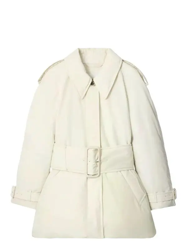 Burberry Belted Padded Coat - White