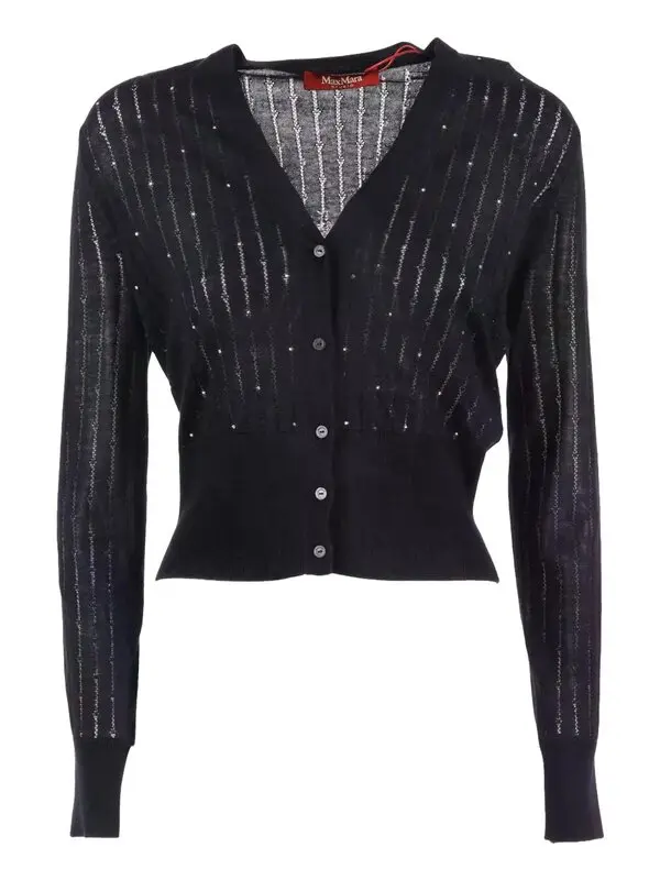 Max Mara Nogara Embellished Cardigan - Blue