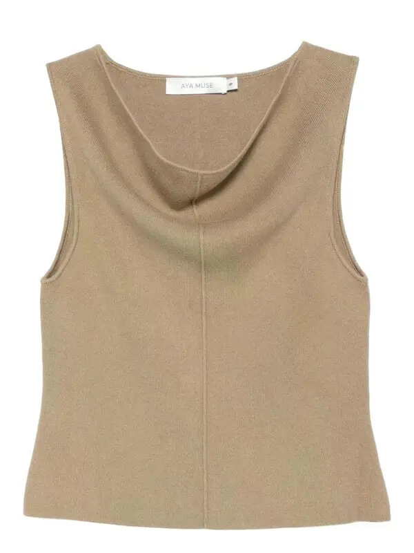 AYA MUSE Cowl-neck Tank Top - Neutrals