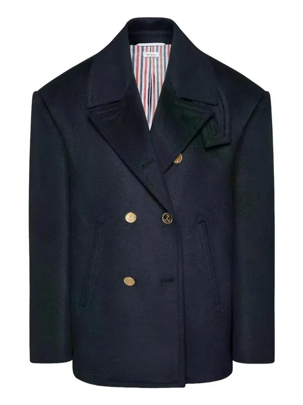 Thom Browne Cashmere Peacoat - Blue