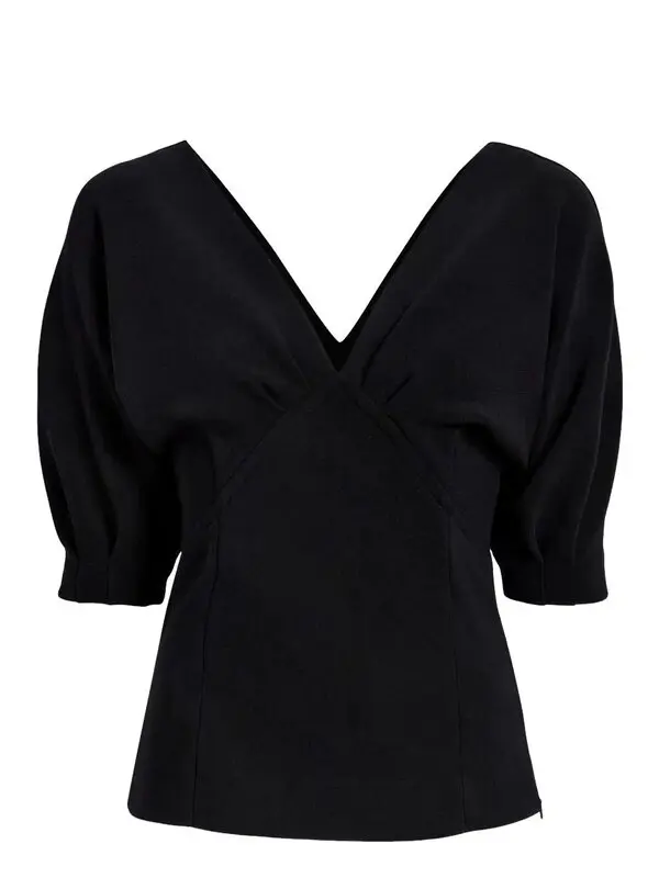 Proenza Schouler Darena V-neck Top - Black