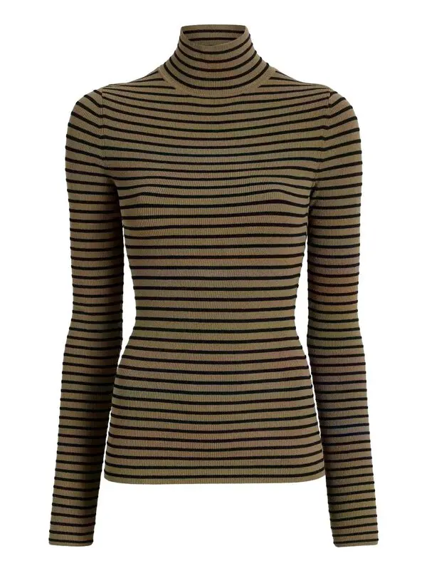 Proenza Schouler Didi Striped Turtleneck Top - Green