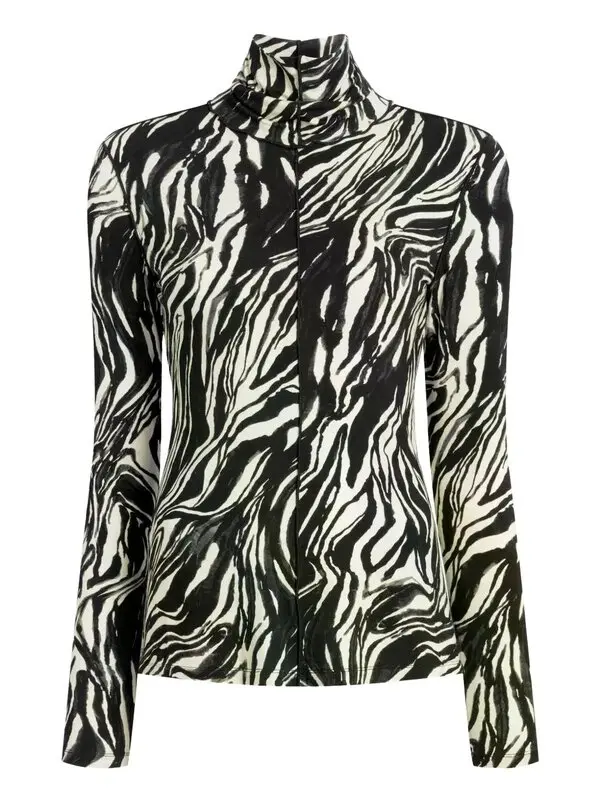 Proenza Schouler White Label Marble-print Top - Black