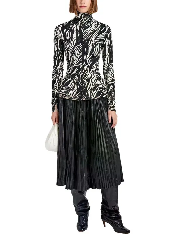 Proenza Schouler White Label Marble-print Top - Black