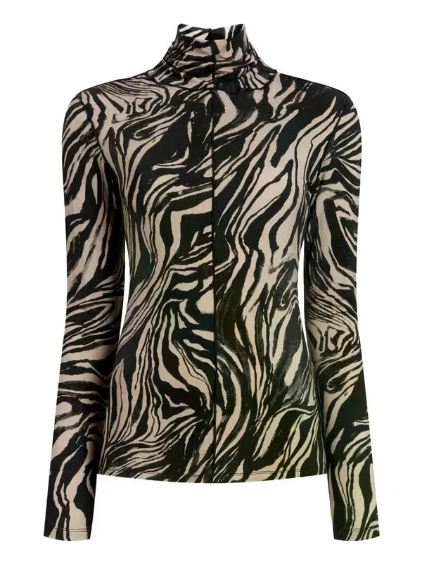 Proenza Schouler White Label Audrey Marble-print Top - Neutrals