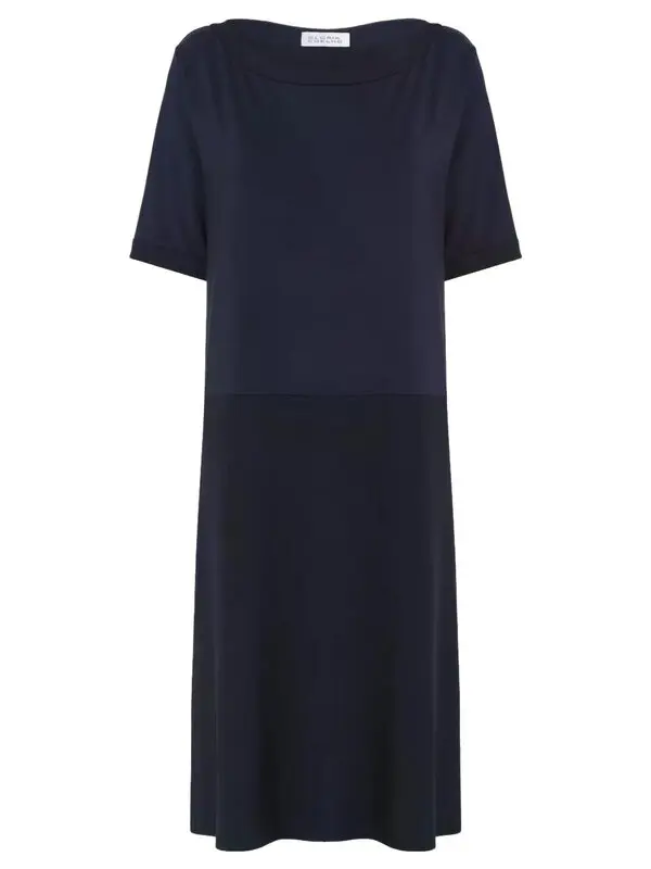 GLORIA COELHO Boat-neck Midi Dress - Blue