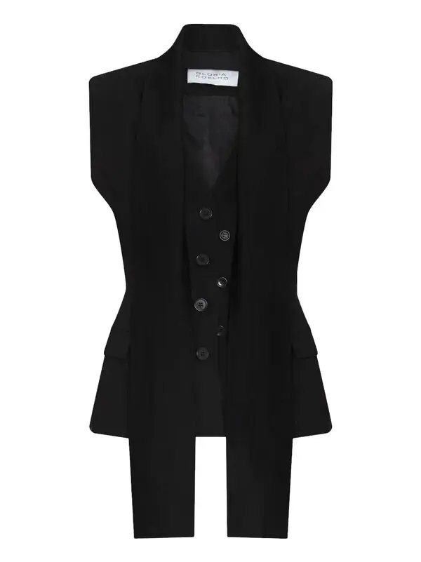GLORIA COELHO Sleeveless Buttoned Waistcoat - Black
