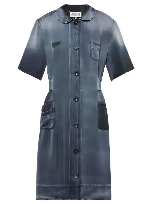 MAISON MARGIELA Button-fastening Midi Dress - Blue