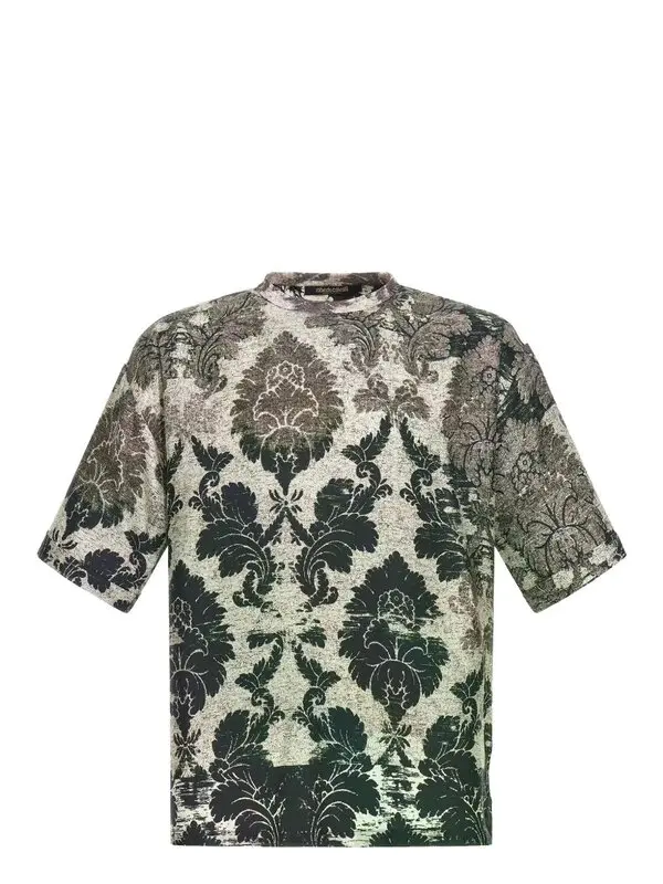 Roberto Cavalli Broccato Print T-shirt - Black